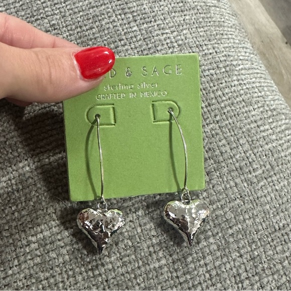 Seed & Sage | Jewelry | Seed Sage Puff Heart Sterling Silver Dangle ...